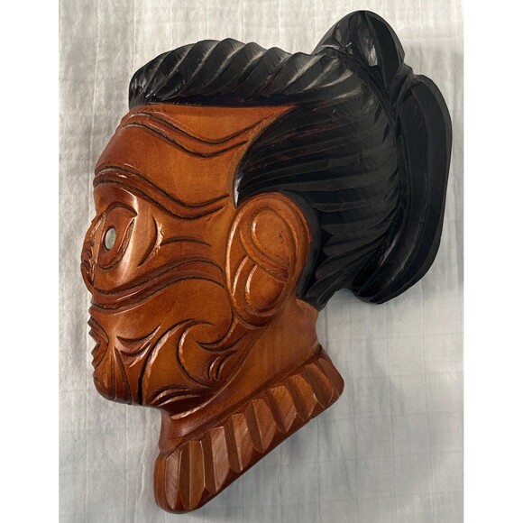 Art | Vintage Hand Carved Head Moana New Zealand Wooden Face Mask With ...